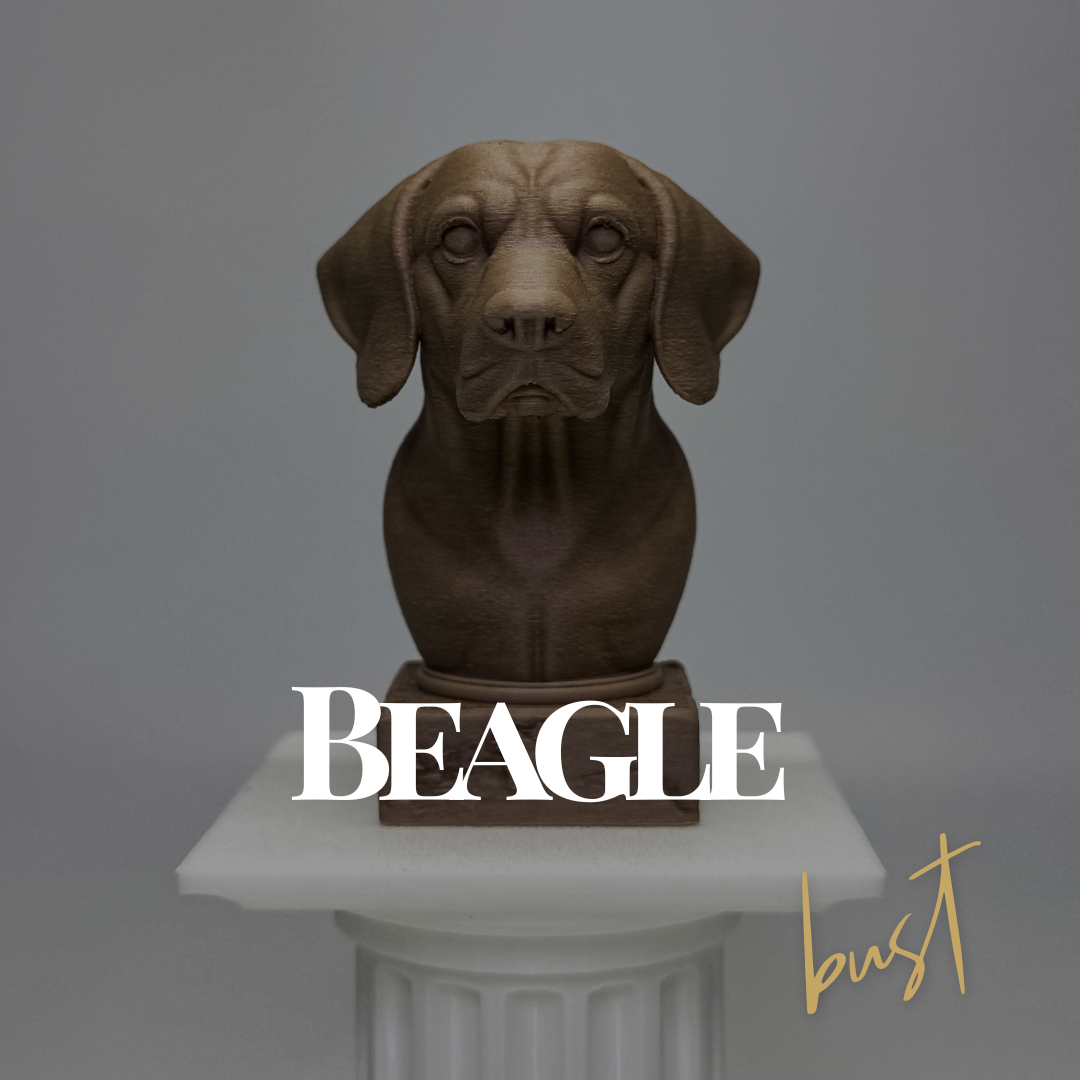 Beagle Bust - 3D Printed Dog Bust by Fetch & Form