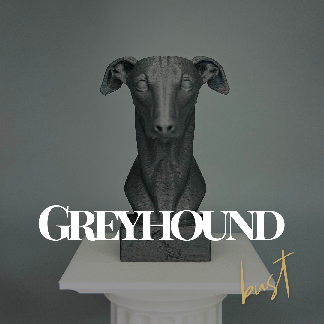 Greyhound Bust - 3D Printed Dog Bust by Fetch & Form